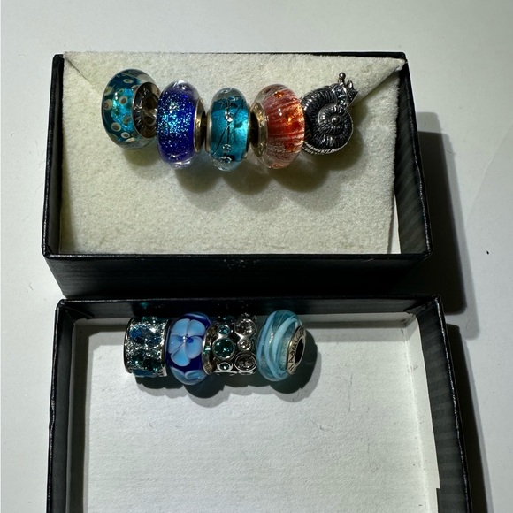 Chamilia | Jewelry | Chamilia Beads Charms Glass Silver Glitter ...